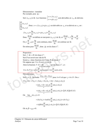 14 eléments de calcul différentiel | PDF