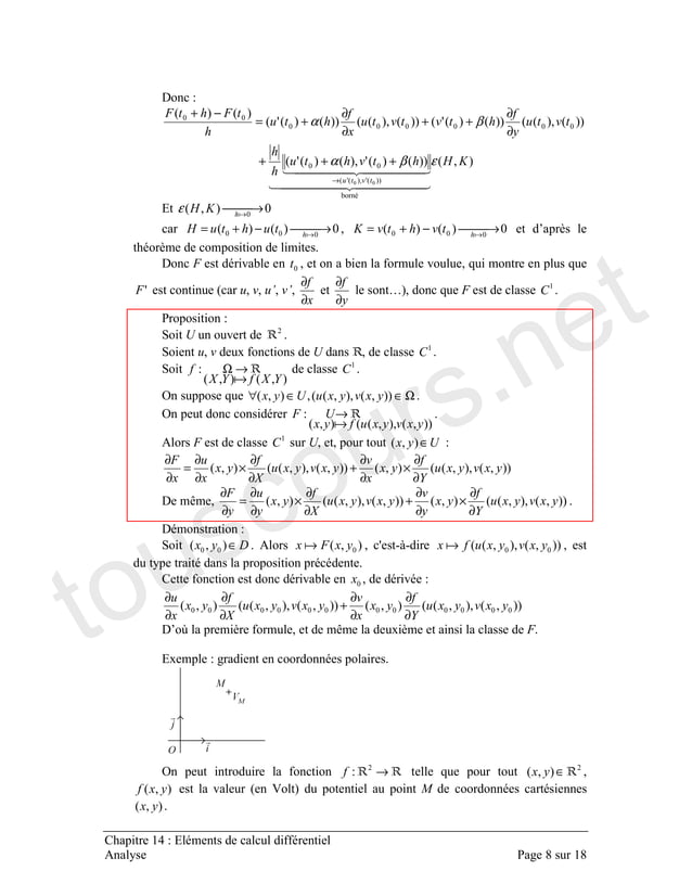 14 eléments de calcul différentiel | PDF