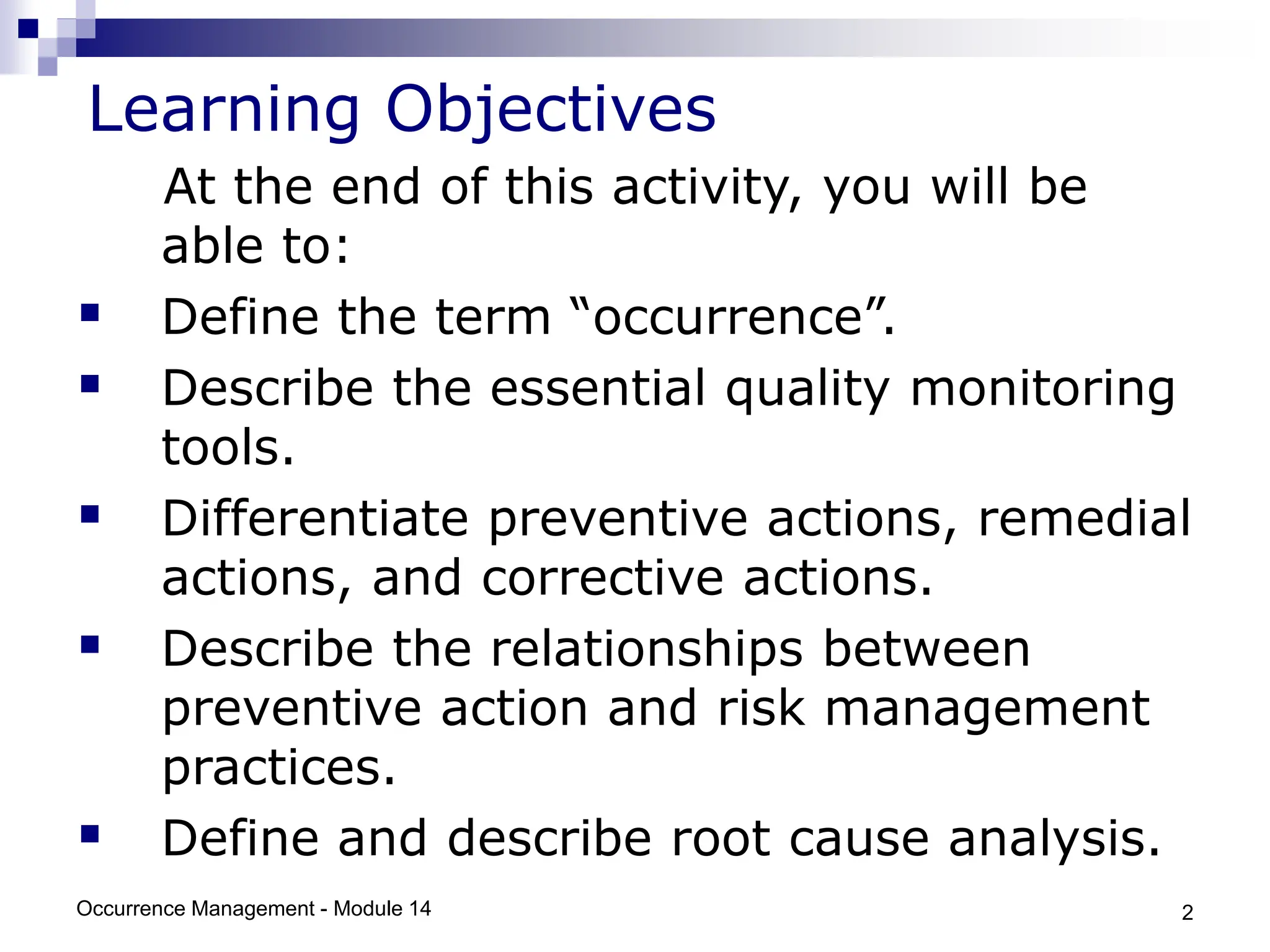 QUALITY MANAGEMENT OCCURENCE MANAGEMENT.ppt