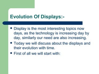 MODERN DISPLAYS | PPT