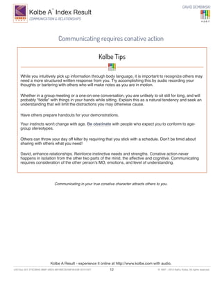 Kolbe A Result for David Dembinski | PDF