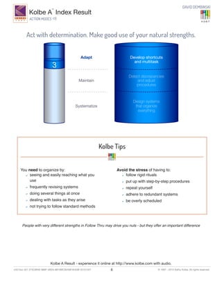 Kolbe A Result for David Dembinski | PDF