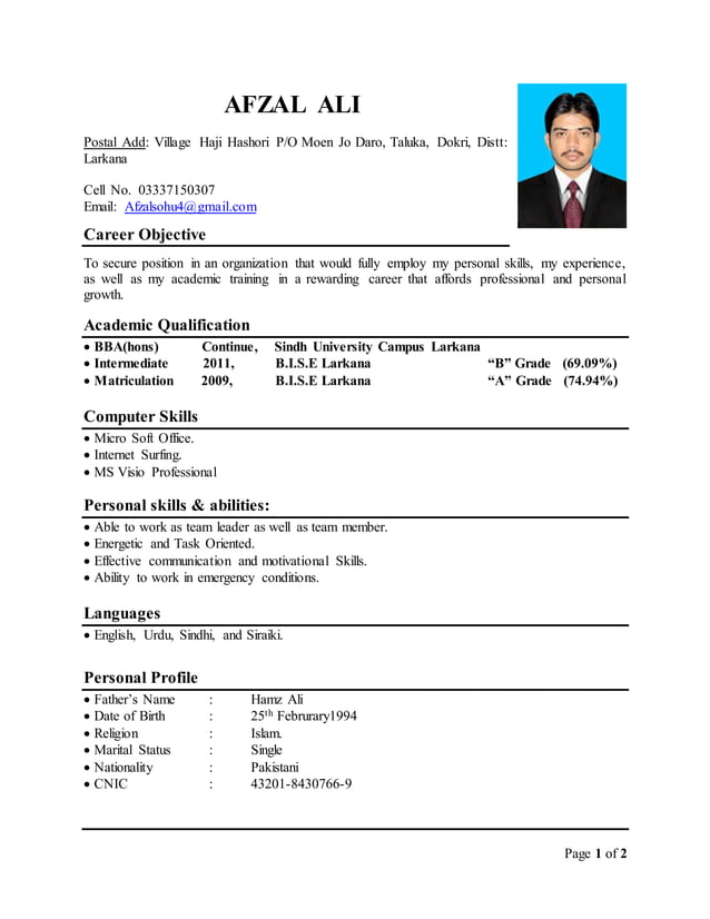 afzal sohu cv - Copy | DOCX | Professional School | Postgraduate Education