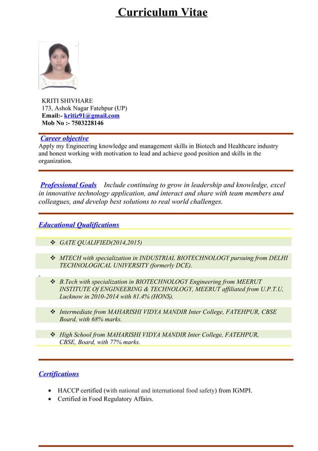 Resume kriti | PDF