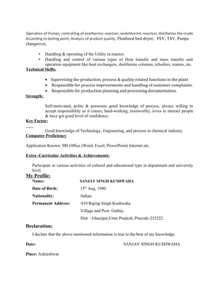 SANJAY SINGH RESUME - Copy | PDF