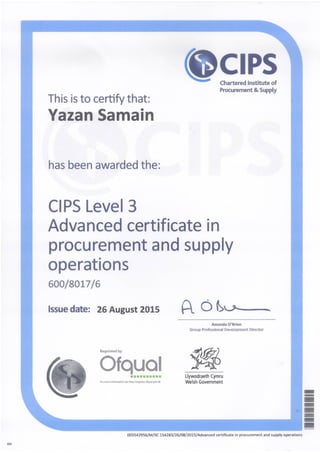 CIPS Certificate | PDF