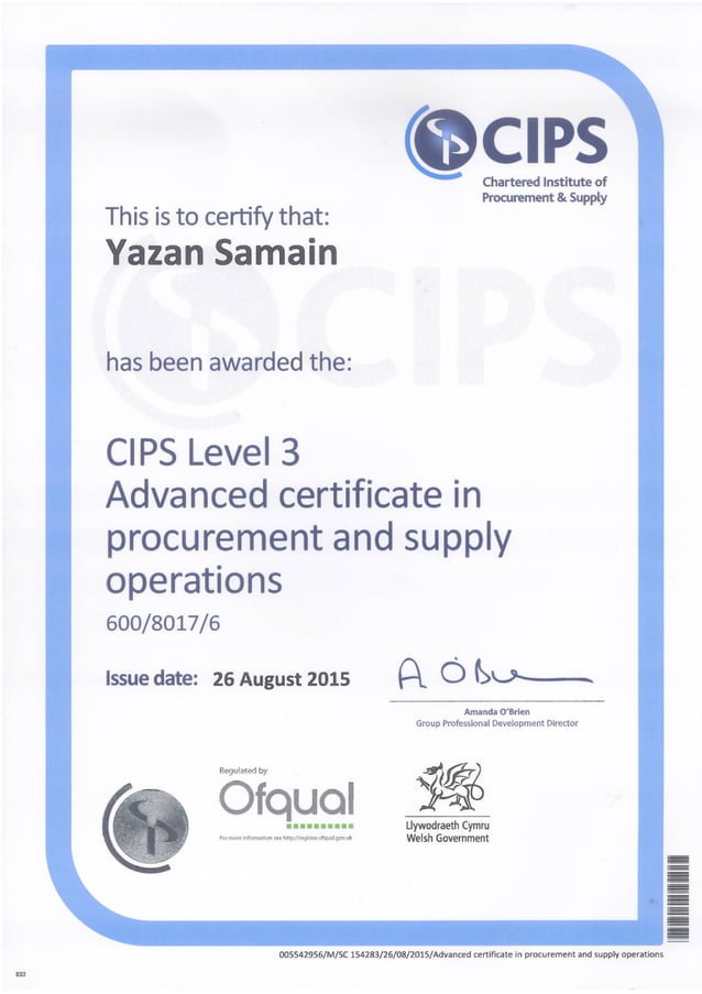 CIPS Certificate | PDF