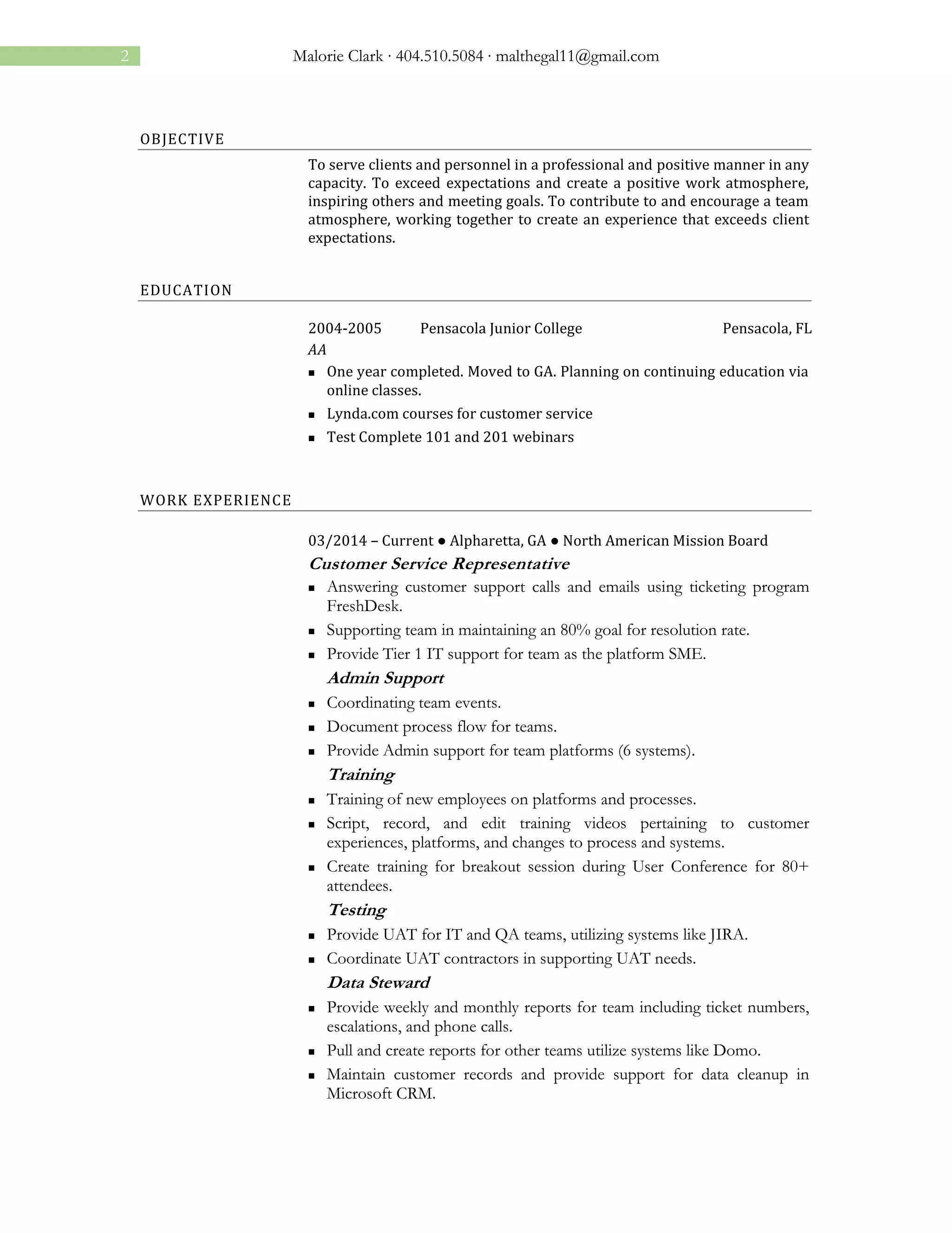 malorieclarkresume | PDF