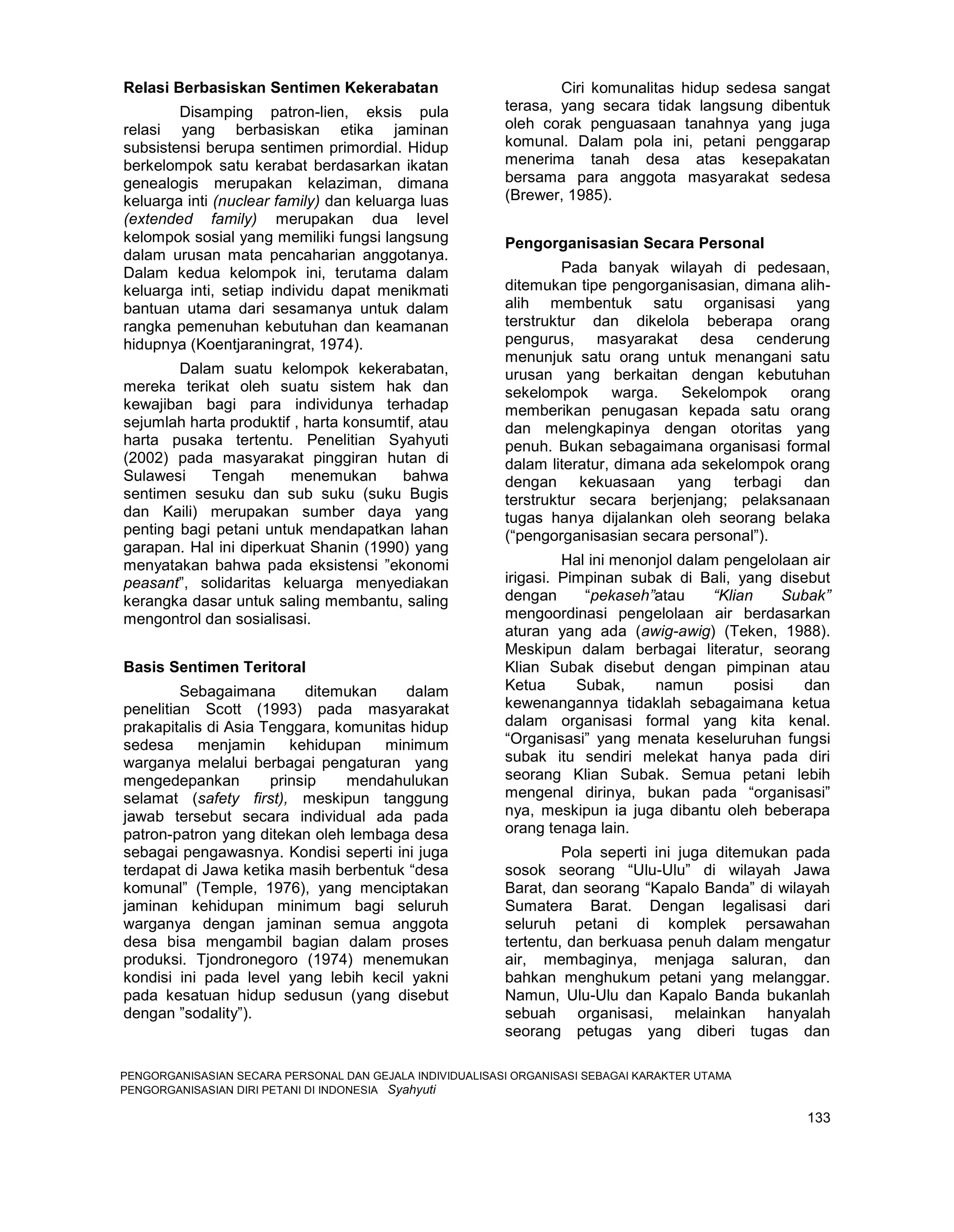 Karakter pengorganisasian diri petani Indonesia | PDF