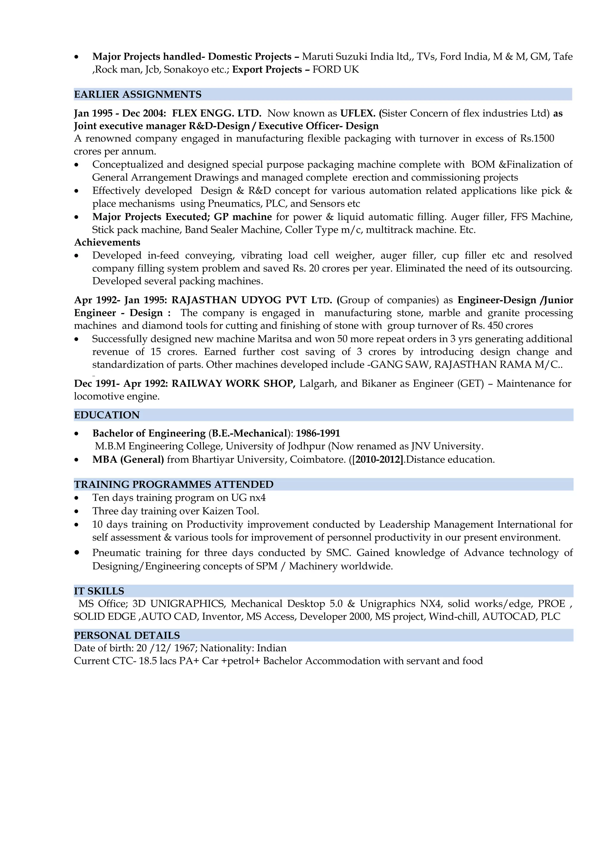 DK VERMA-DESIGN, R&D, PROJECTS 080616 | DOC