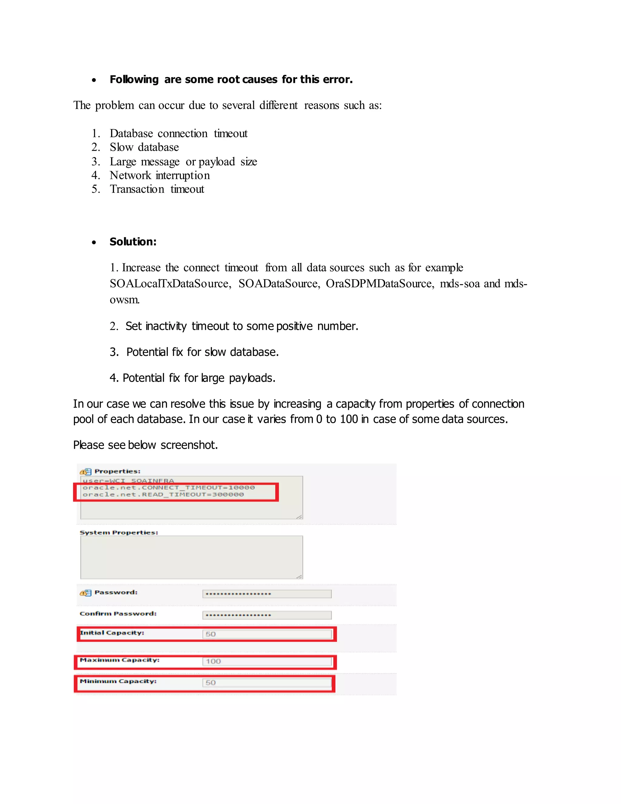 SOA Database Connectivity Issues Showing DatabaseException Internal ... SOA Database Connectivity Issues Showing DatabaseException Internal ...