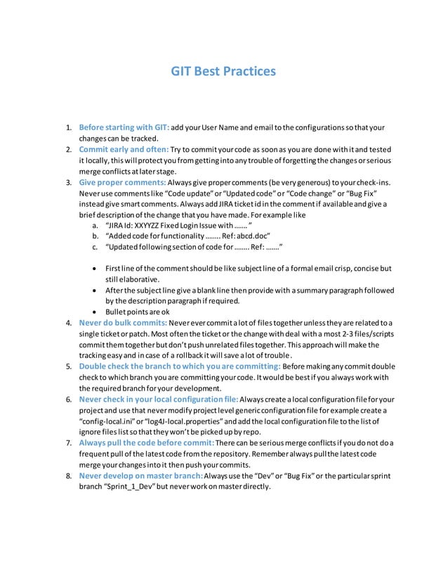 GIT Best Practices V 0.1 | DOCX