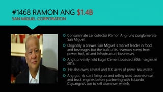 14 Filipino tycoons included in Forbes’ list | PPTX | Stocks and Bonds ...