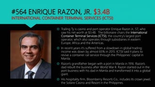 14 Filipino tycoons included in Forbes’ list | PPTX | Stocks and Bonds ...