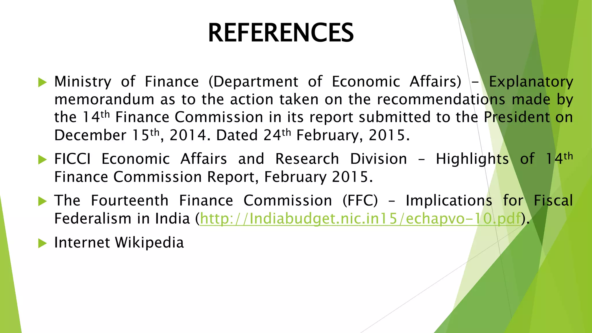 14th finance commission of India | PPTX