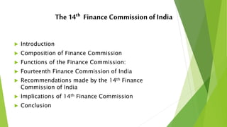 14th finance commission of India | PPTX