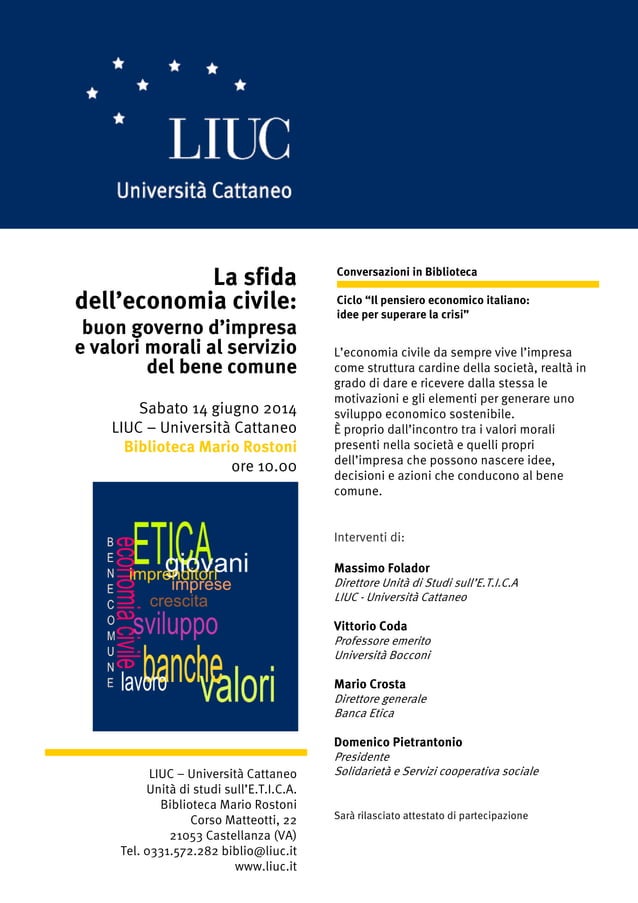 14 giugno 2014 | La sfida dell'economia civile: buon governo d'impresa ...