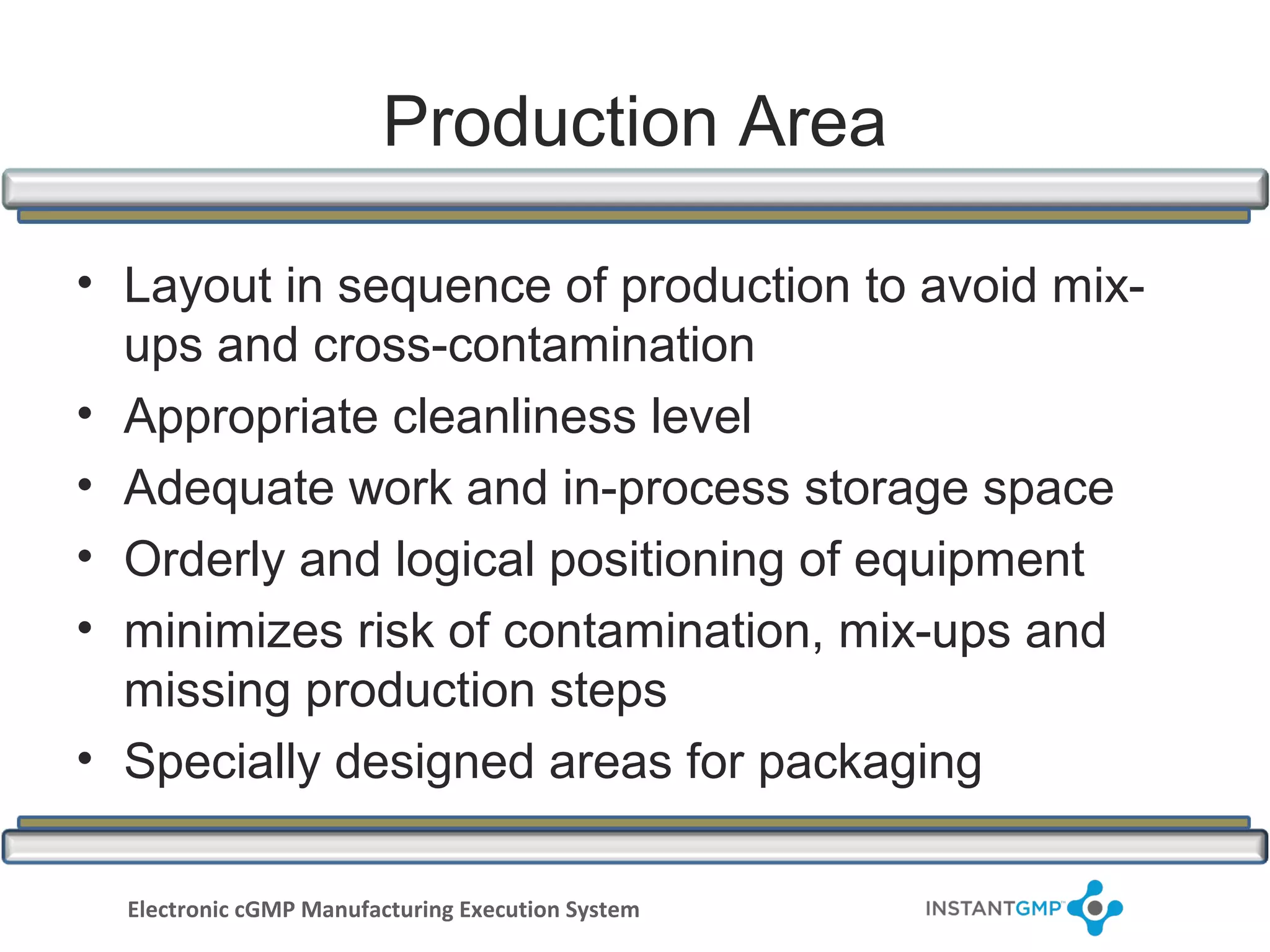 InstantGMP Compliance Series - Facility Areas | PPT