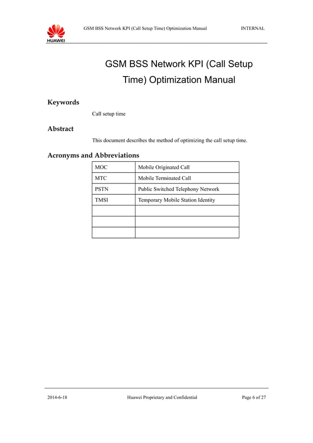 14 gsm bss network kpi (call setup time) optimization manual[1].doc | Computer Networking ...