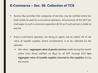 GST on E-comm & JobWork 26-03-2017 | PPTX
