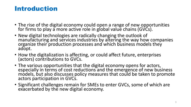 Global Value Chain (GVC) in the Digital Economy | PPTX