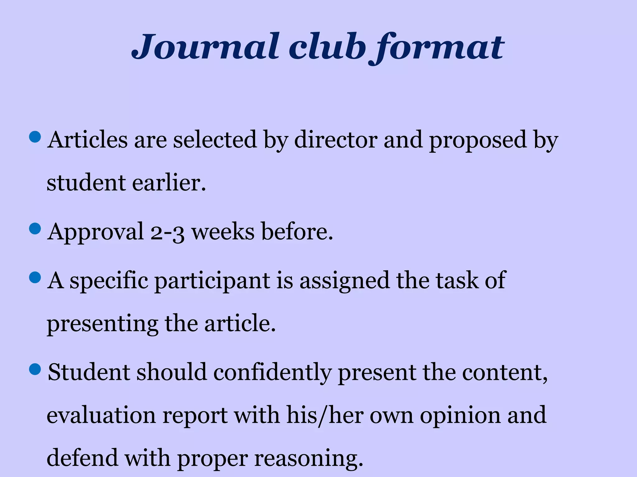 How to present a journal club | PPT