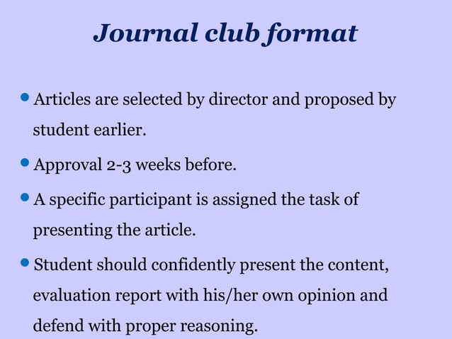 How to present a journal club | PPT