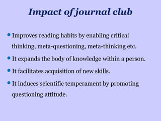 How to present a journal club | PPT
