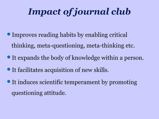 How to present a journal club | PPT