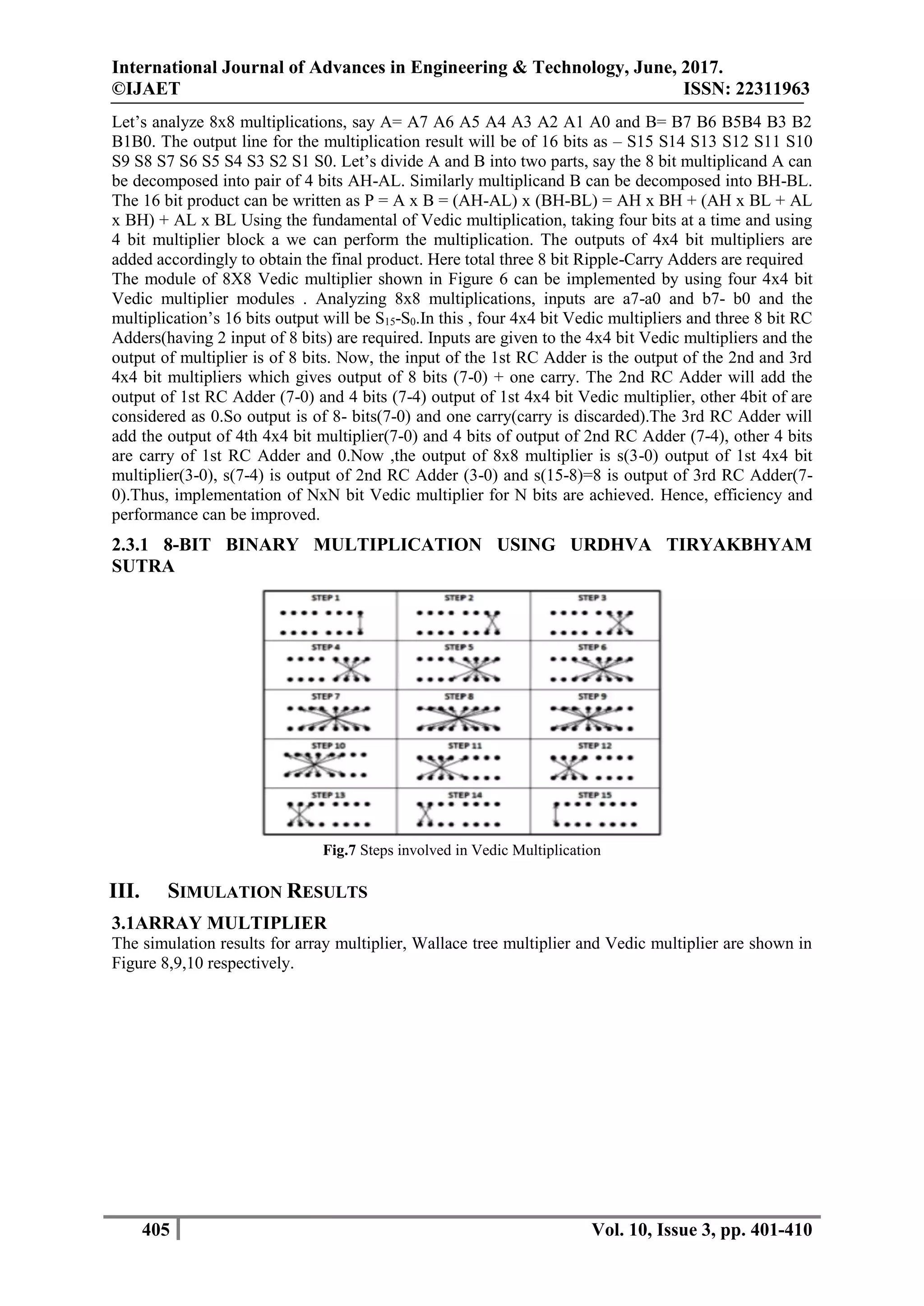 VLSI ARCHITECTURE OF AN 8-BIT MULTIPLIER USING VEDIC MATHEMATICS IN 180NM TECHNOLOGY | PDF ...