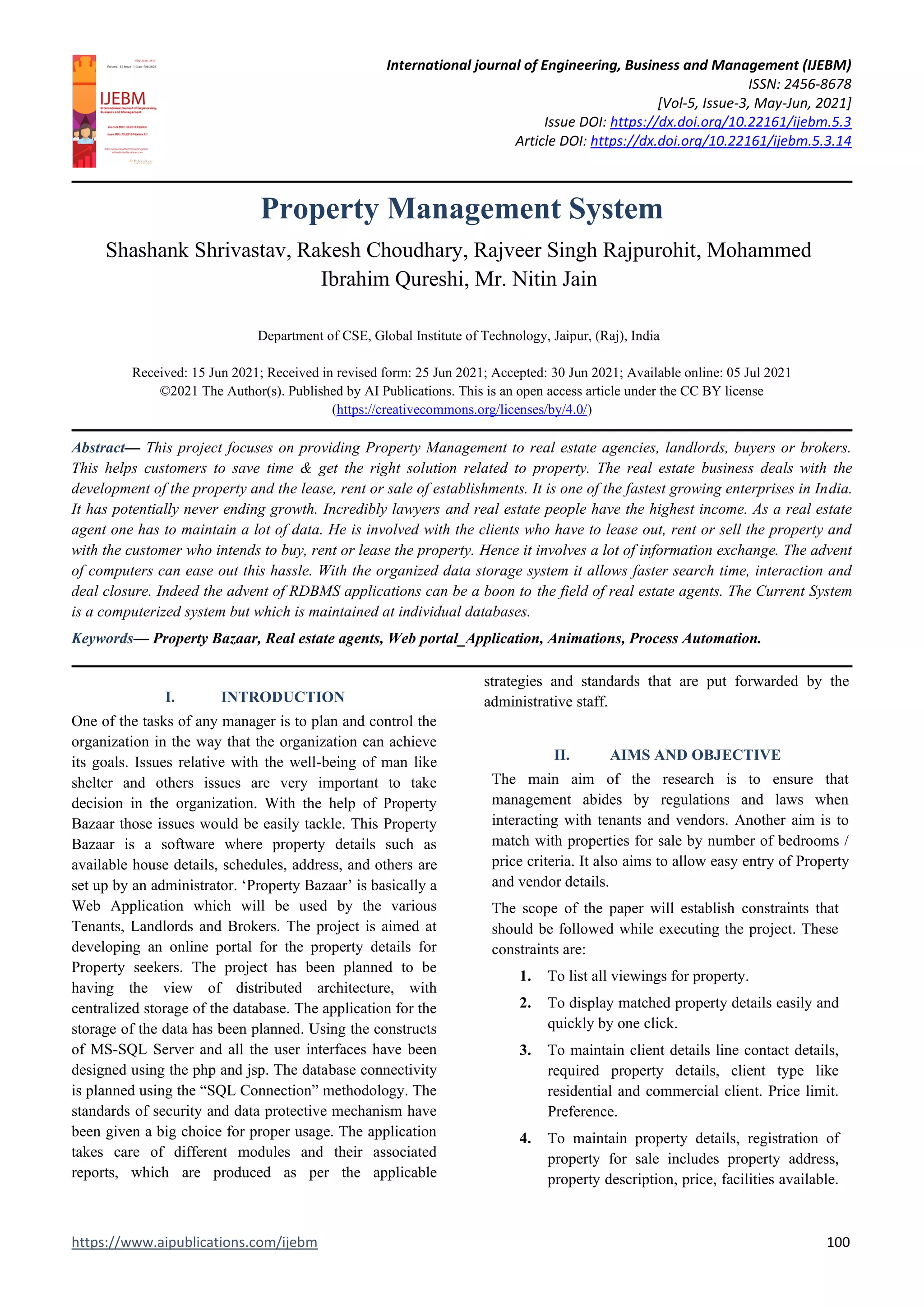 Property Management System | PDF | Real Estate Industry | Industries