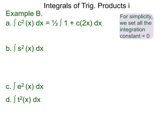 15 integrals of trig products-i-x | PPTX