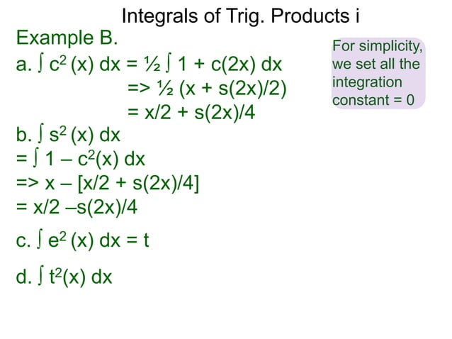 15 integrals of trig products-i-x | PPTX