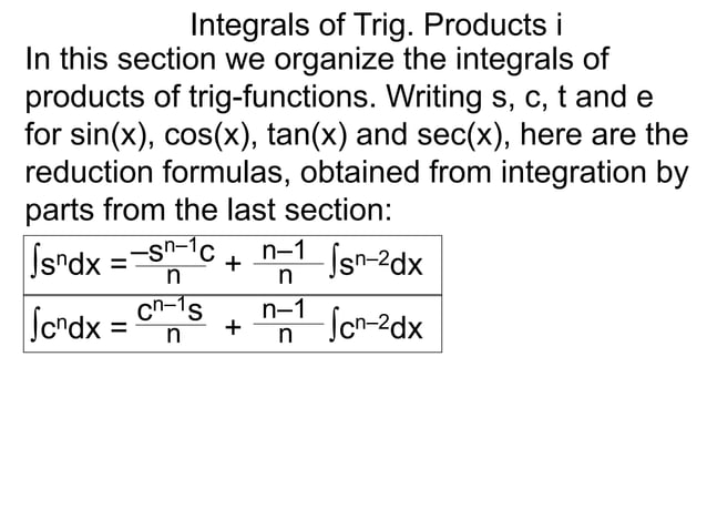 15 integrals of trig products-i-x | PPTX