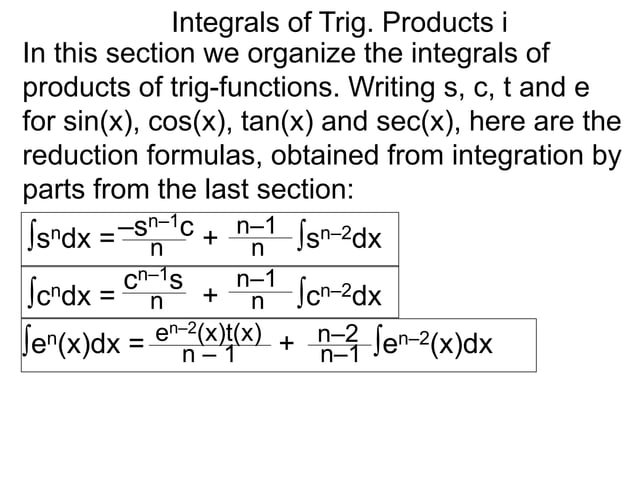 15 integrals of trig products-i-x | PPTX