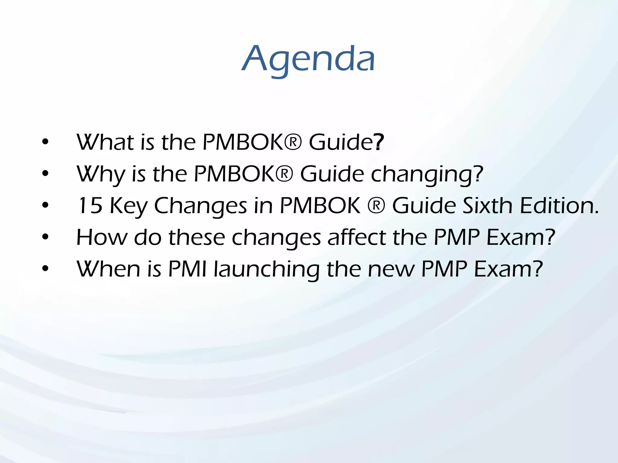 14 key changes in pmbok ® guide sixth edition | PDF | Business | Business and Finance