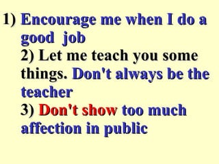 Kids expectation from Parents in English | PPS