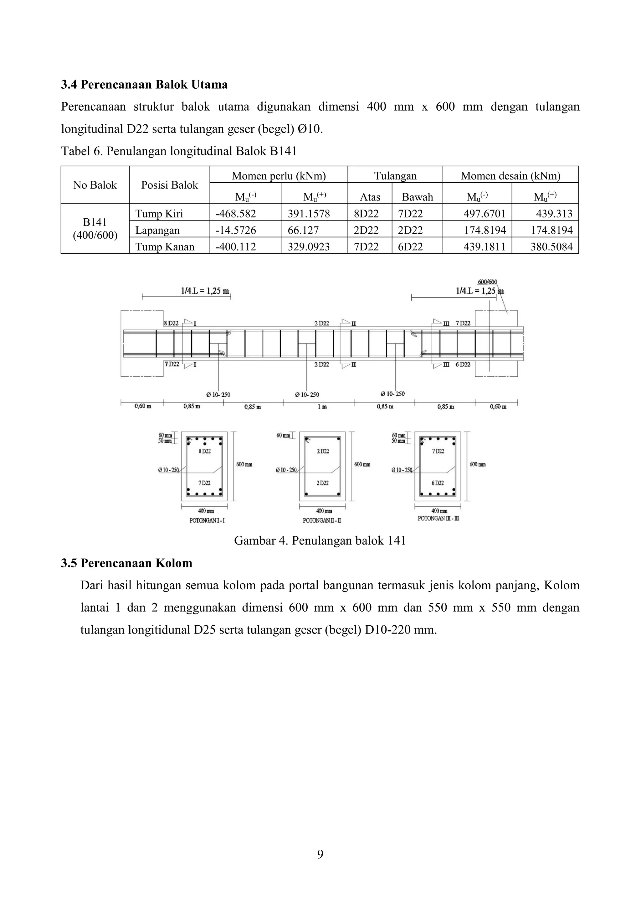 14 konstruksi beton bertulang gedung lantai 4 ums | PDF