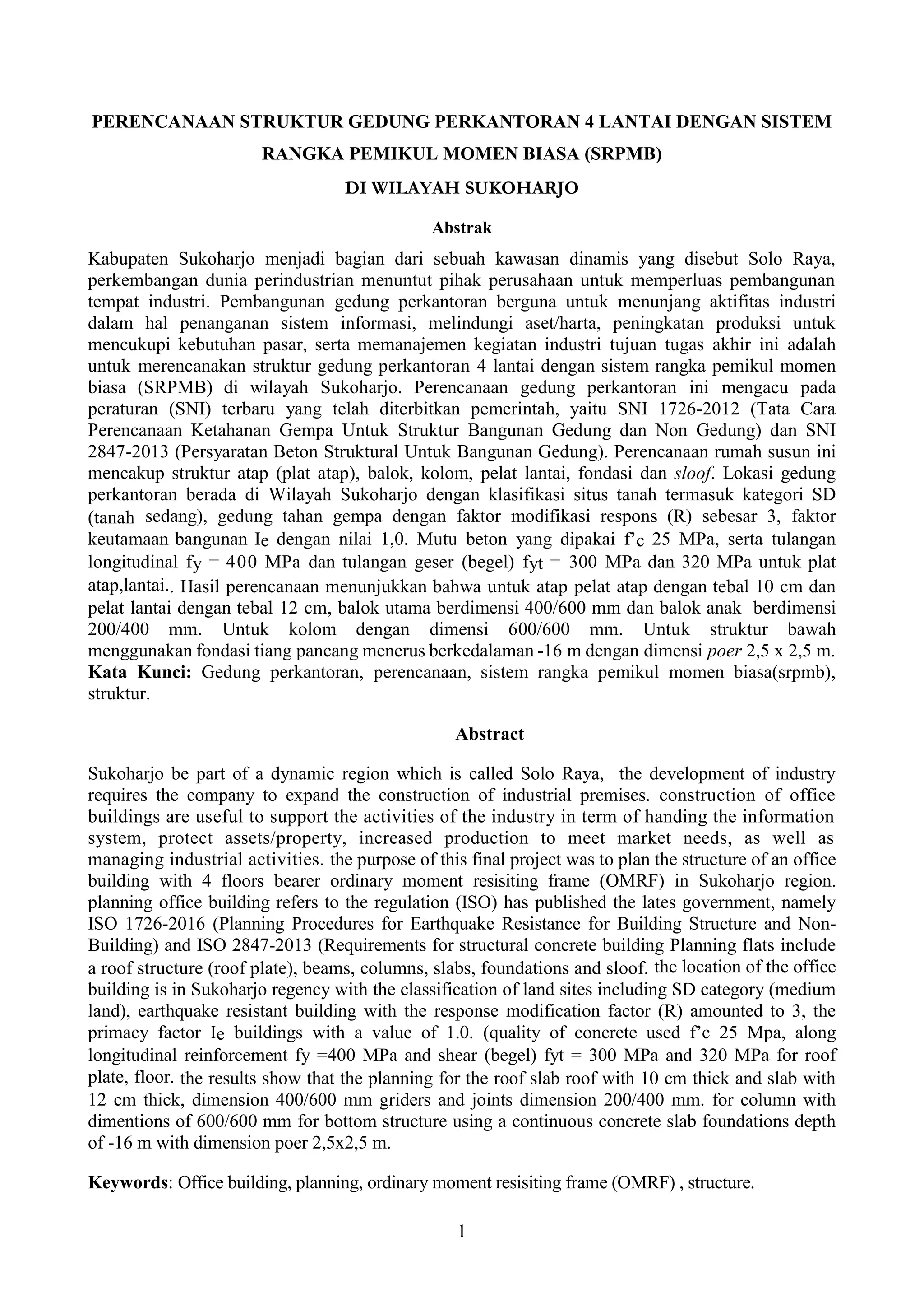 14 konstruksi beton bertulang gedung lantai 4 ums | PDF