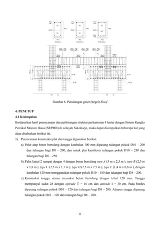 14 konstruksi beton bertulang gedung lantai 4 ums | PDF