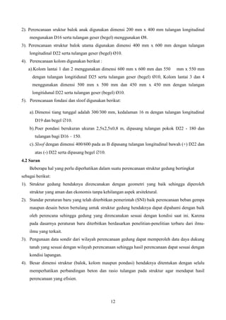 14 konstruksi beton bertulang gedung lantai 4 ums | PDF