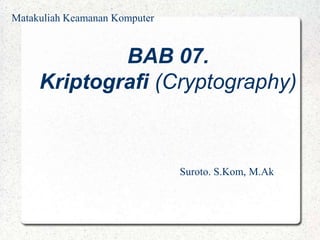 About Cryptography Encryption Decryption technology | PPT