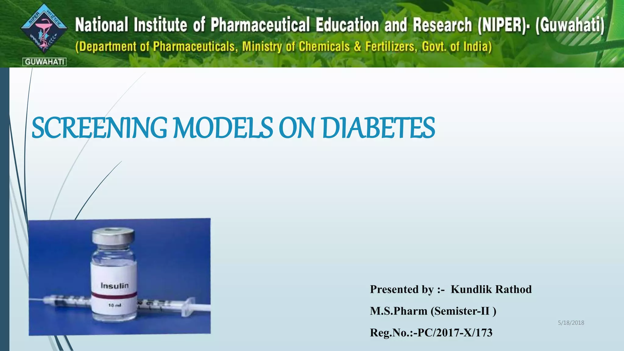 screening model for diabetes | PPTX