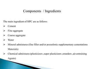 HIGH PERFORMANCE CONCRETE | PPTX | Civil Engineering Industry | Industries