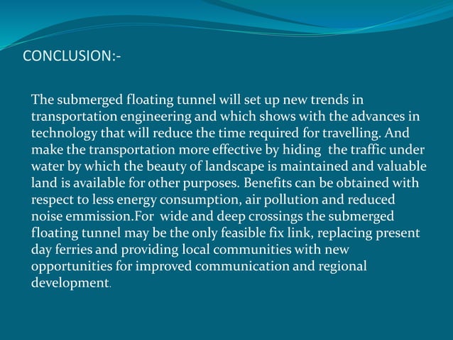 SUBMERGED FLOATING TUNNEL | PPTX | Physics | Science