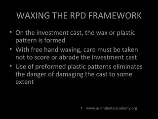 lab procedures in removable partial dentures | PPT
