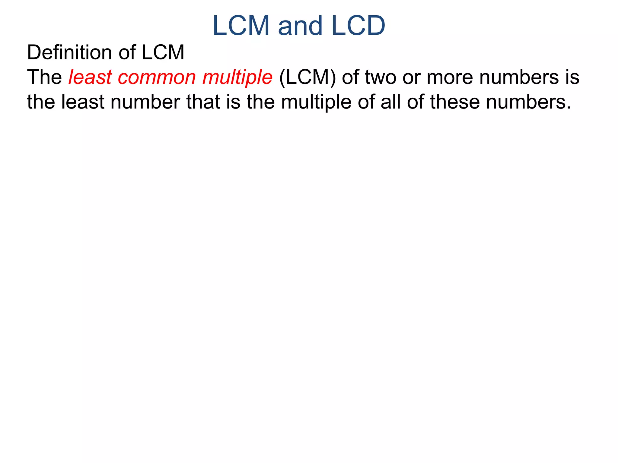 14 lcm, addition and subtraction of fractions | PPT