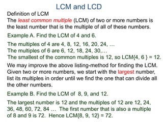14 lcm, addition and subtraction of fractions | PPTX