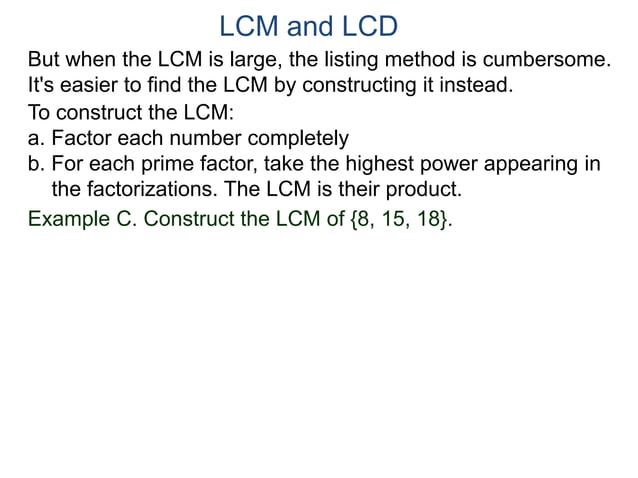 14 lcm, addition and subtraction of fractions | PPT