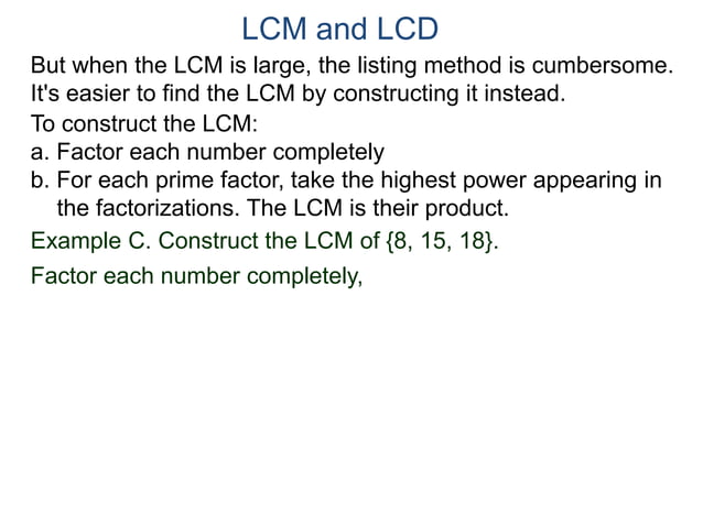 14 lcm, addition and subtraction of fractions | PPT